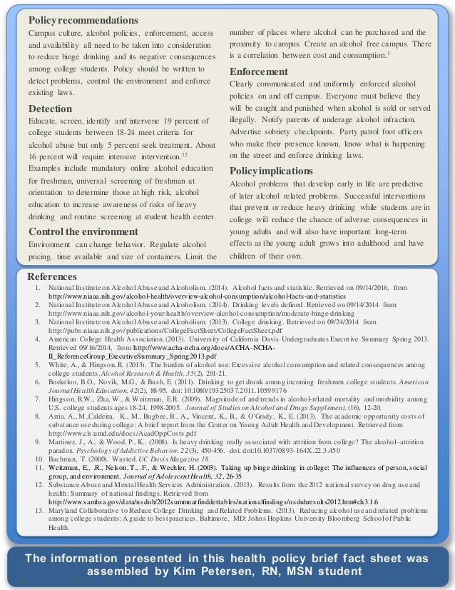 Policy Brief Fact Sheet-Binge Drinking