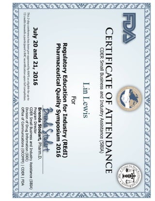 FDA SBIA training certificate | PDF