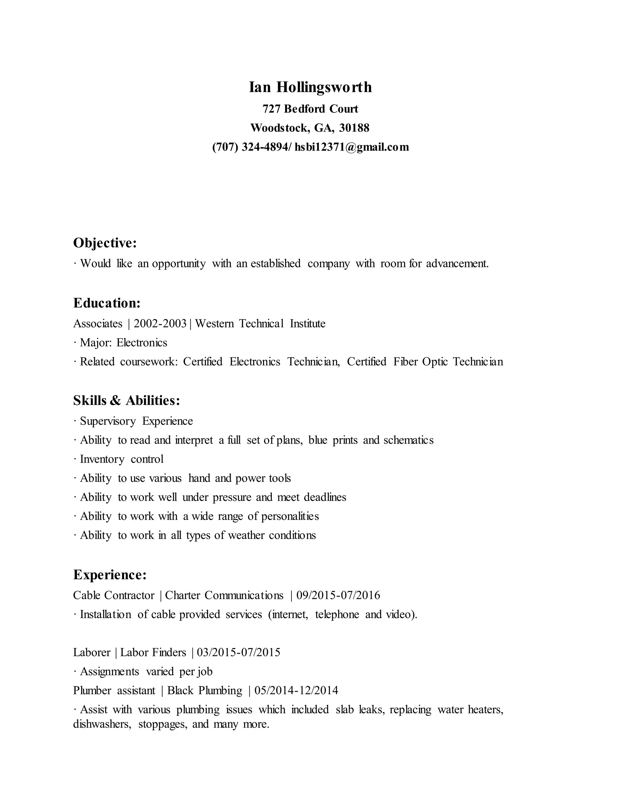 Ian Hollingsworth Resume | DOCX