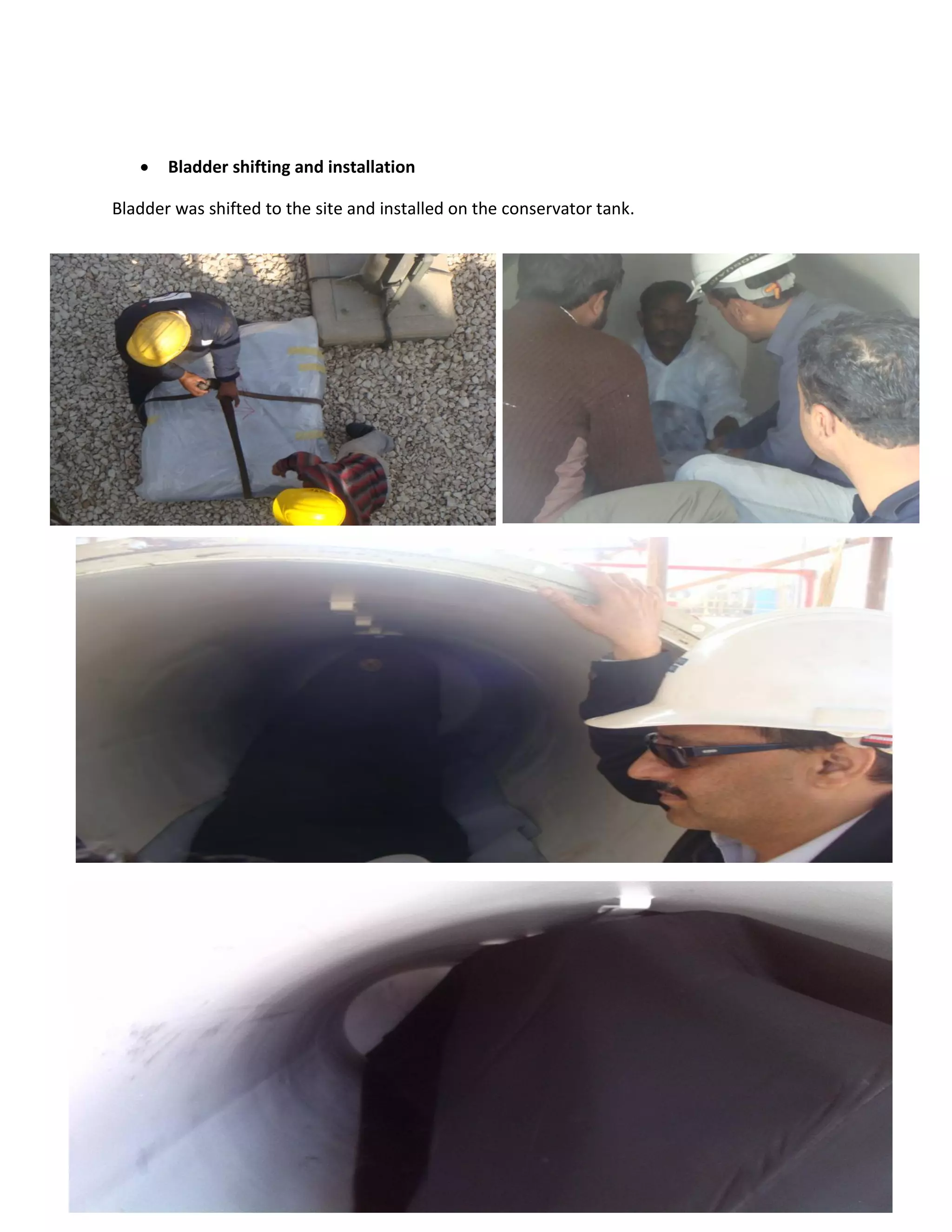 Transformer Bladder Replacement work Report | PDF