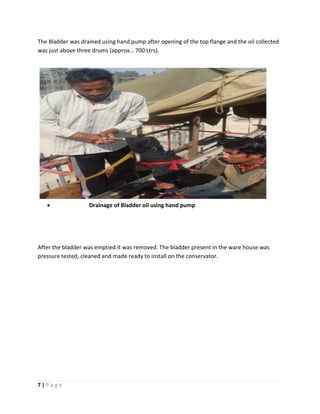 Transformer Bladder Replacement work Report | PDF