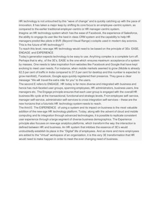 The Future of HR Technology - The 3E's | PDF