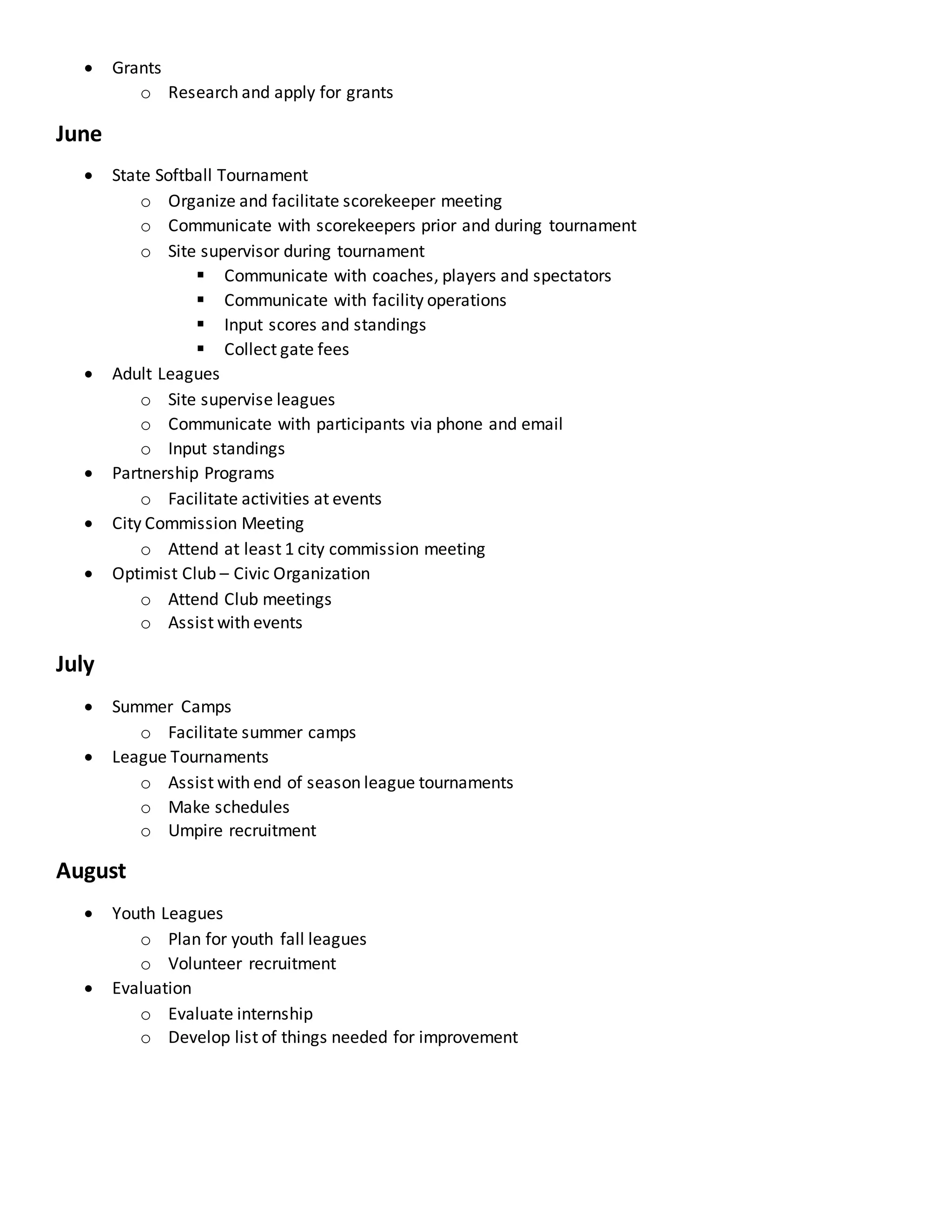 Alexis Straub Internship Outline | DOCX