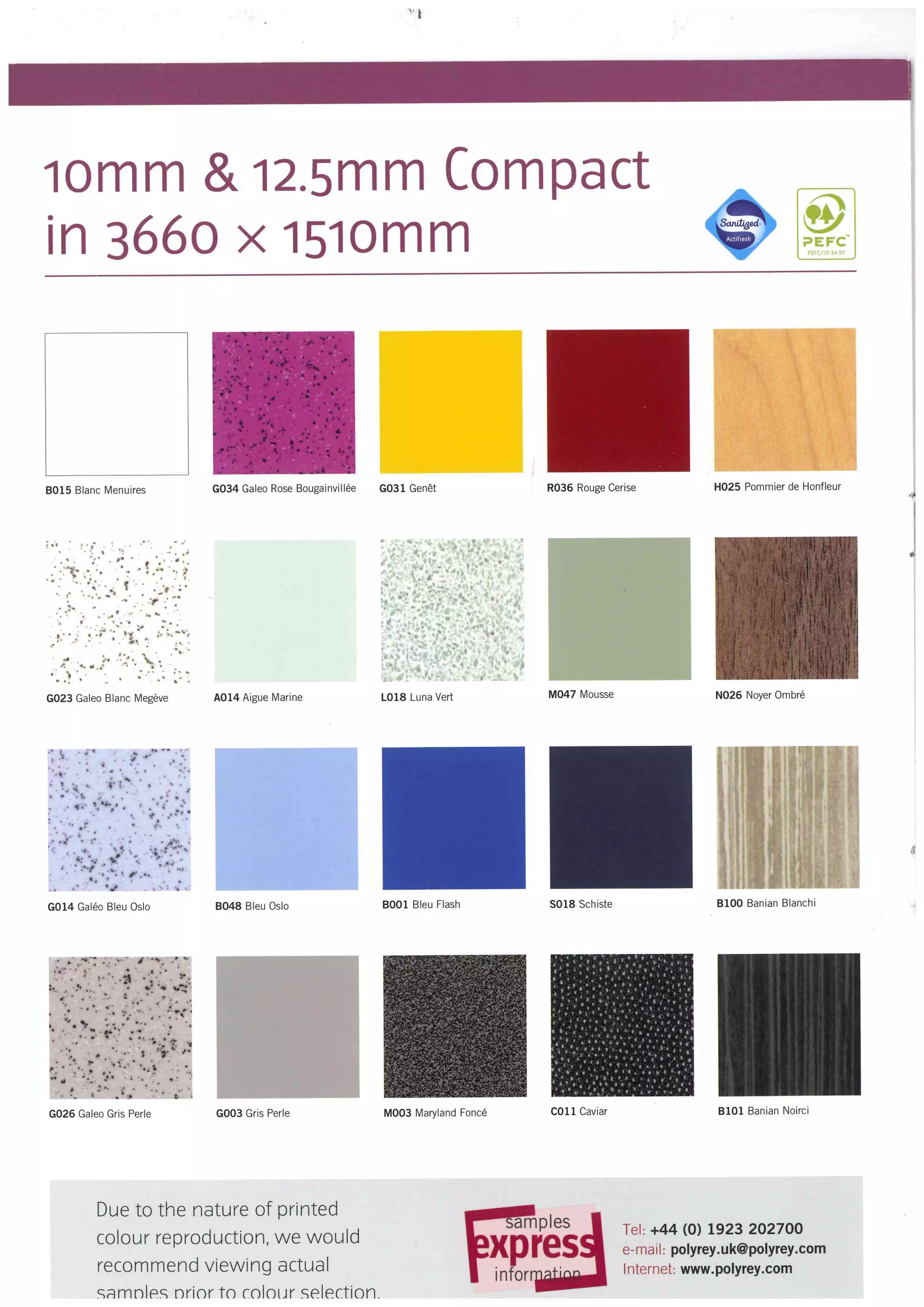 Polyrey colour chart | PDF