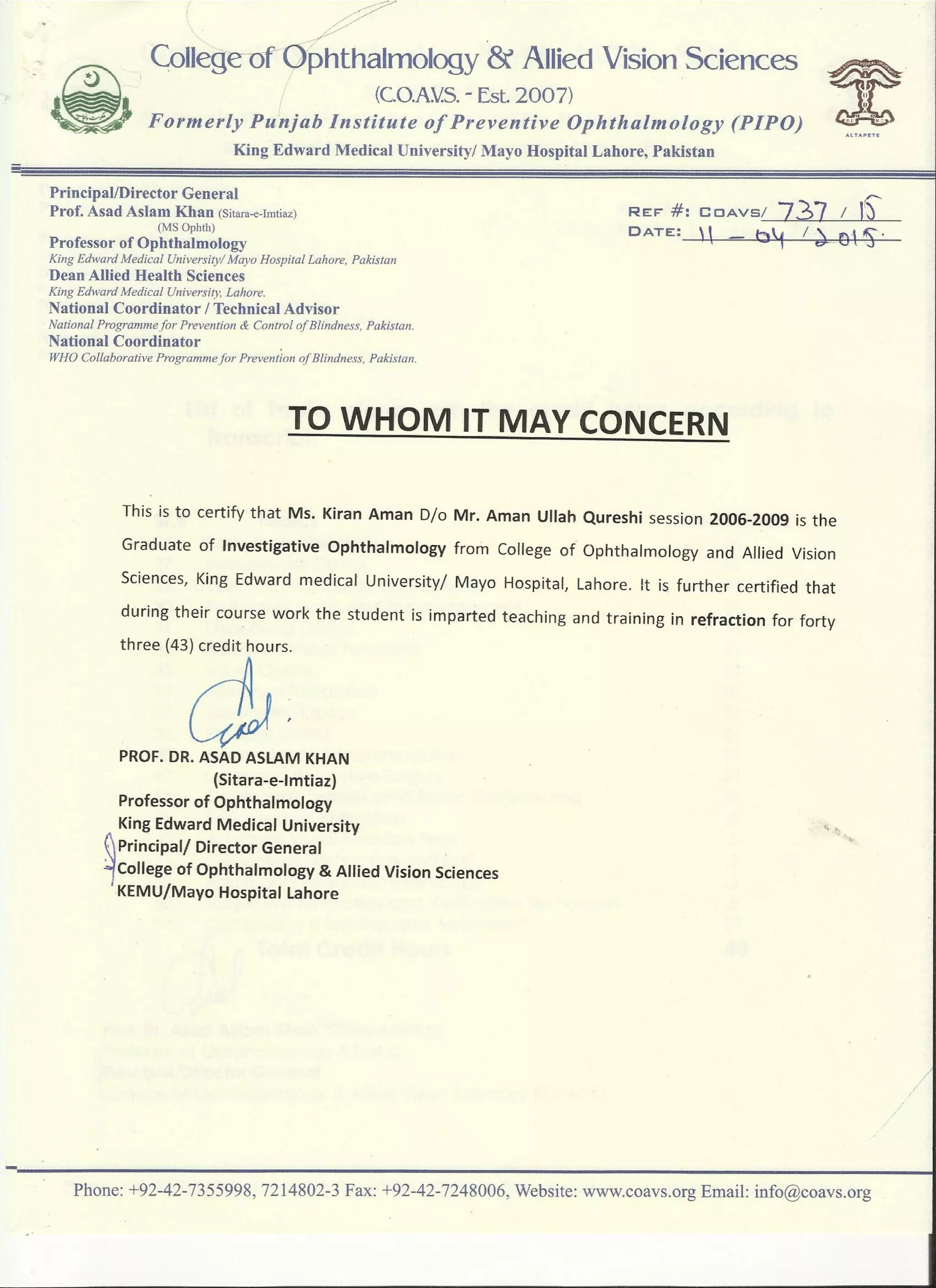 Refration Certificate | PDF