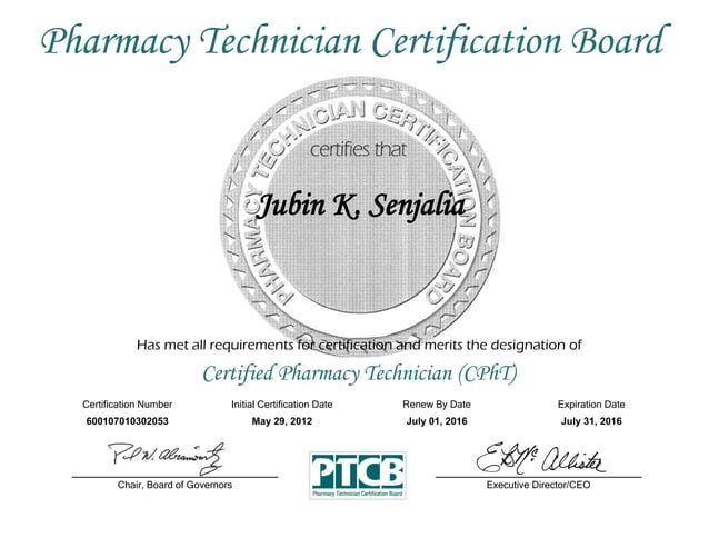 PTCB Certificate | PDF