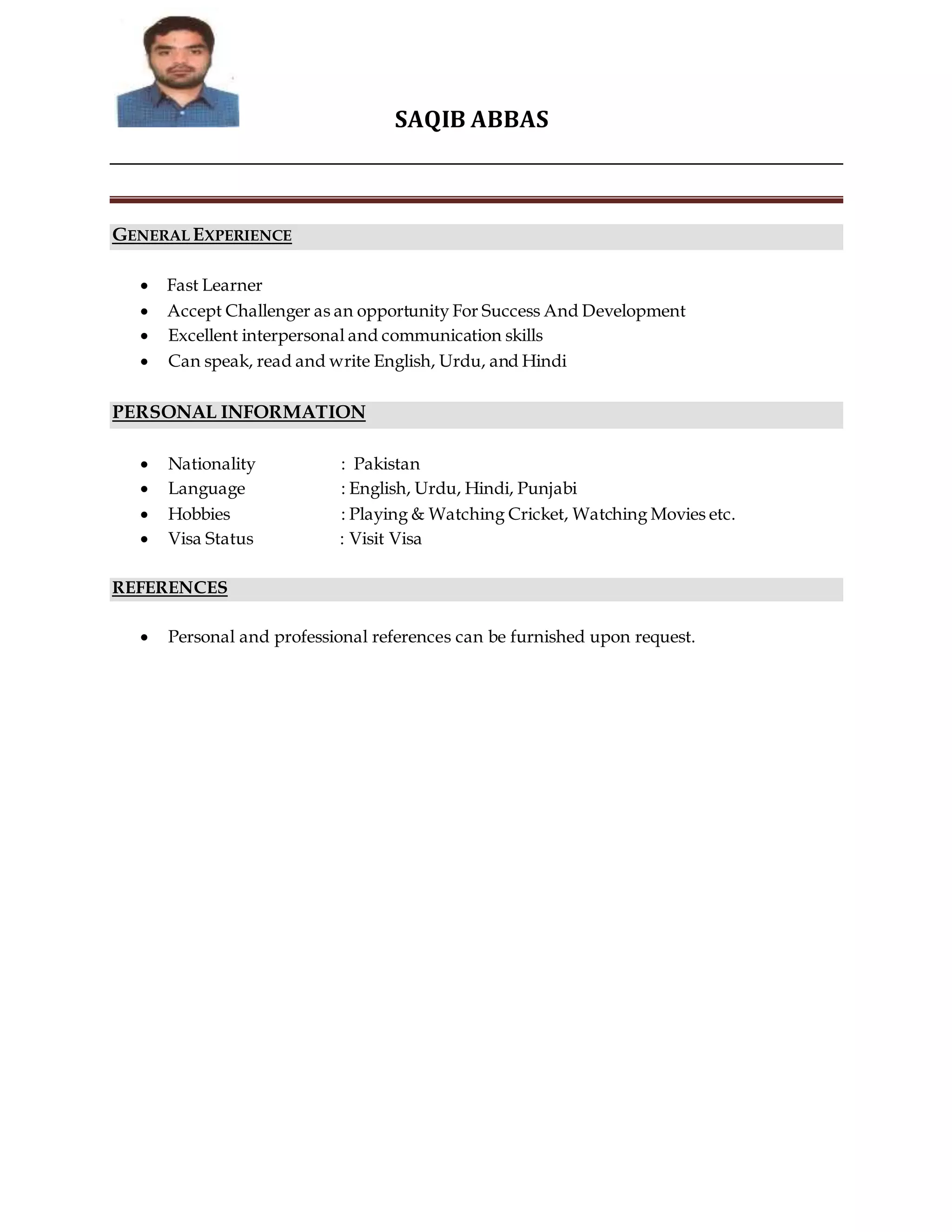 Saqib Abbas CV (1) | PDF