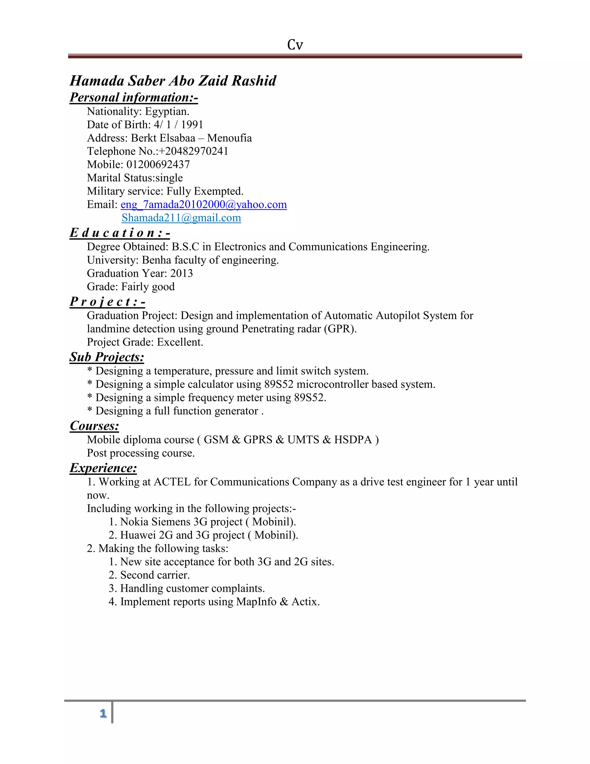 hamada saber _cv | PDF