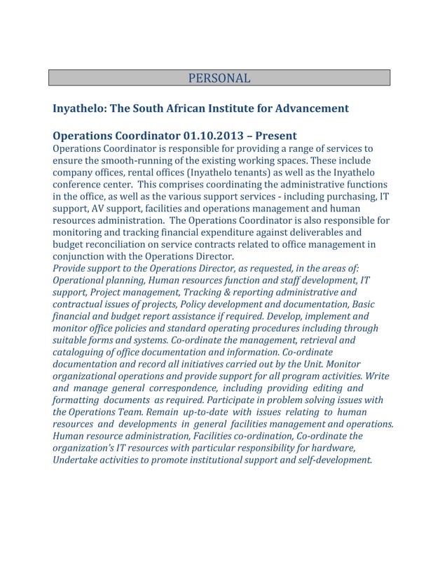 CV - Jacques Swart 2015 | PDF