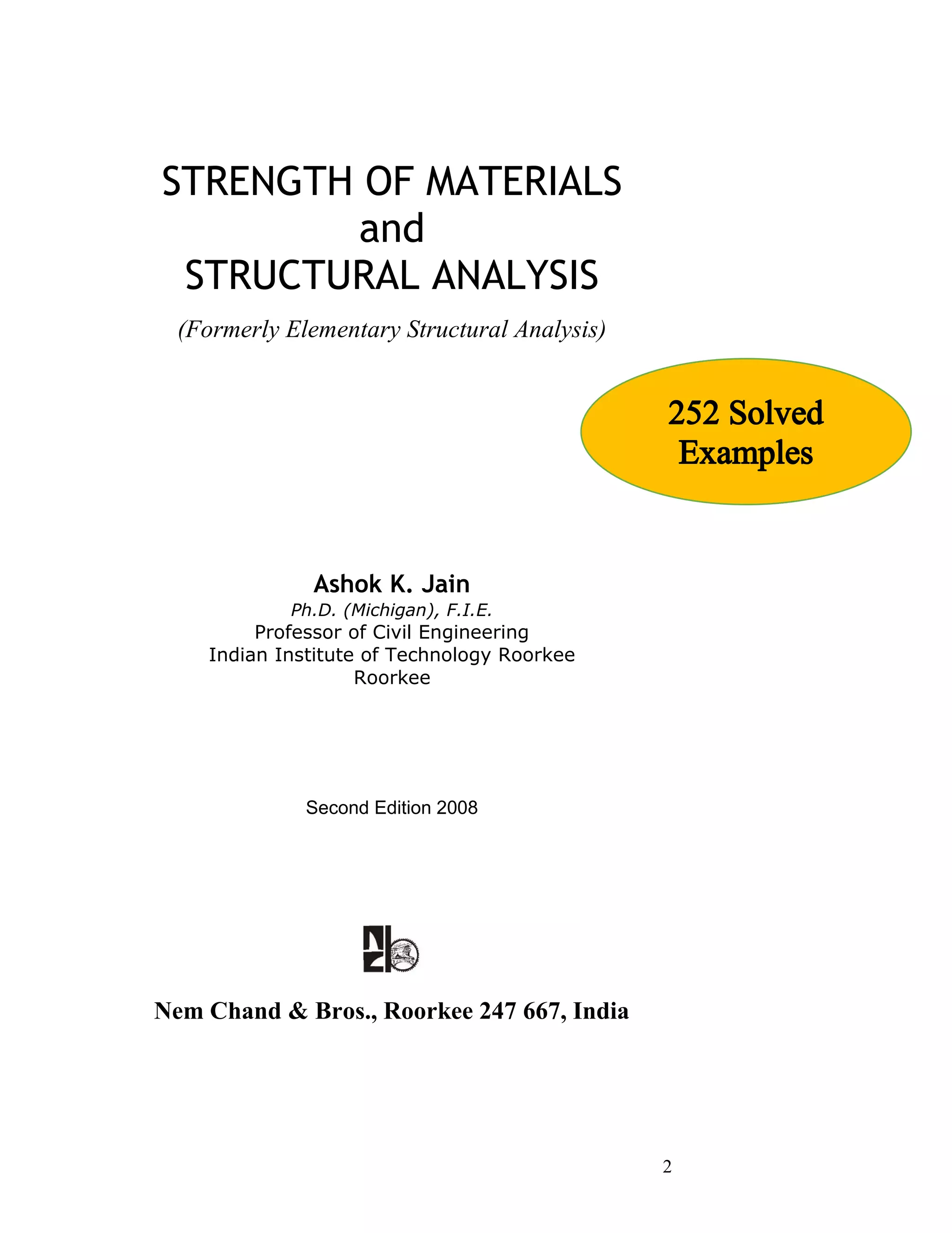 Contents-Strength of Materials & Structural Analysis AKJ | PDF