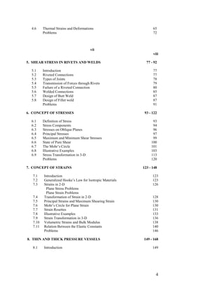Contents-Strength of Materials & Structural Analysis AKJ | PDF