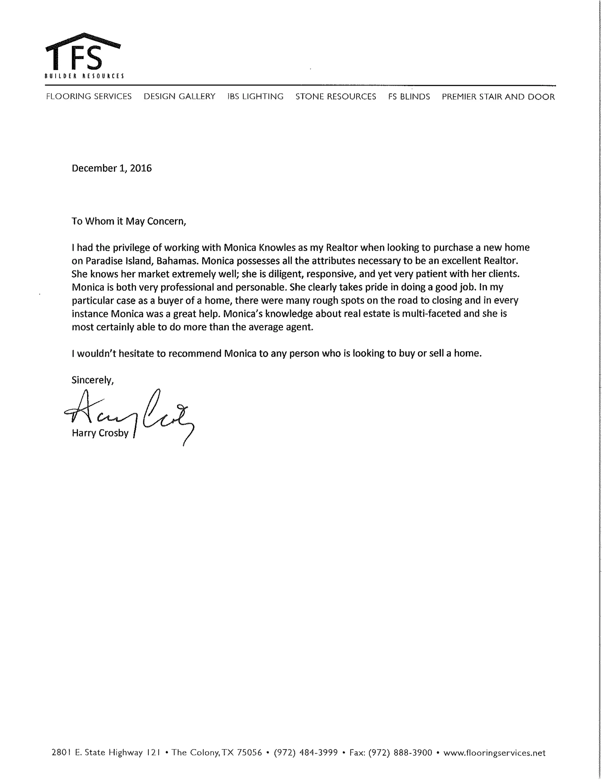 Monica Knowles Letter | PDF