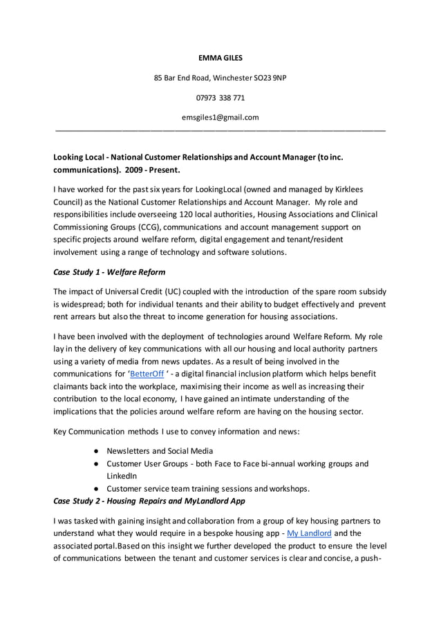 EMMA GILES - CV | PDF