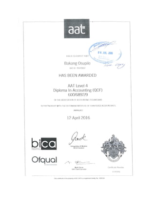 AAT LEVEL 4 CERTIFICATE | PDF