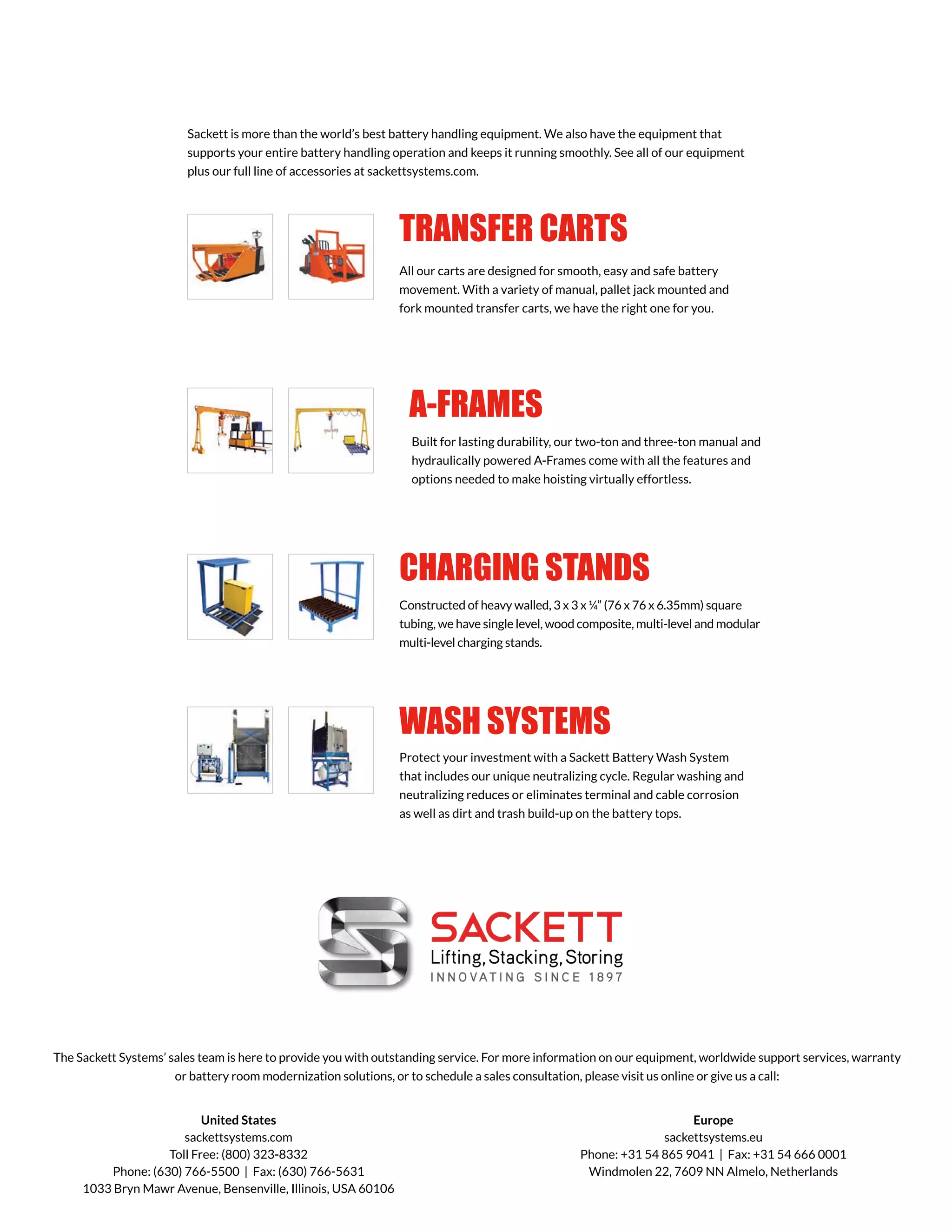 Sackett Systems - Battery Exchange Experts | PDF