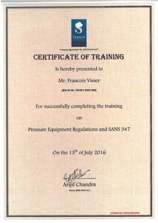 Pressure Equipment Regulations & SANS 347 | PDF