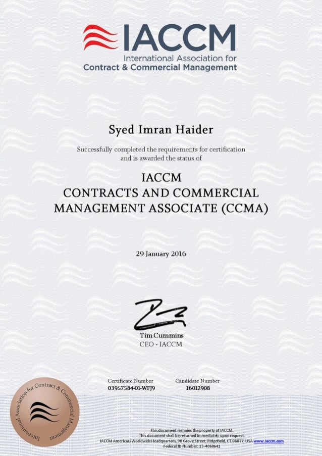 CCMA certificate