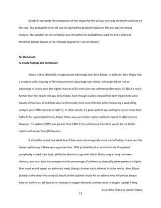 Cost Utitity Analysis of Breo vs Advair Diskus Final Report | PDF