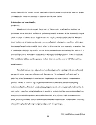 Cost Utitity Analysis of Breo vs Advair Diskus Final Report | PDF