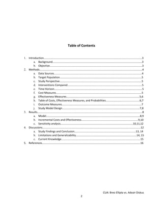 Cost Utitity Analysis of Breo vs Advair Diskus Final Report | PDF