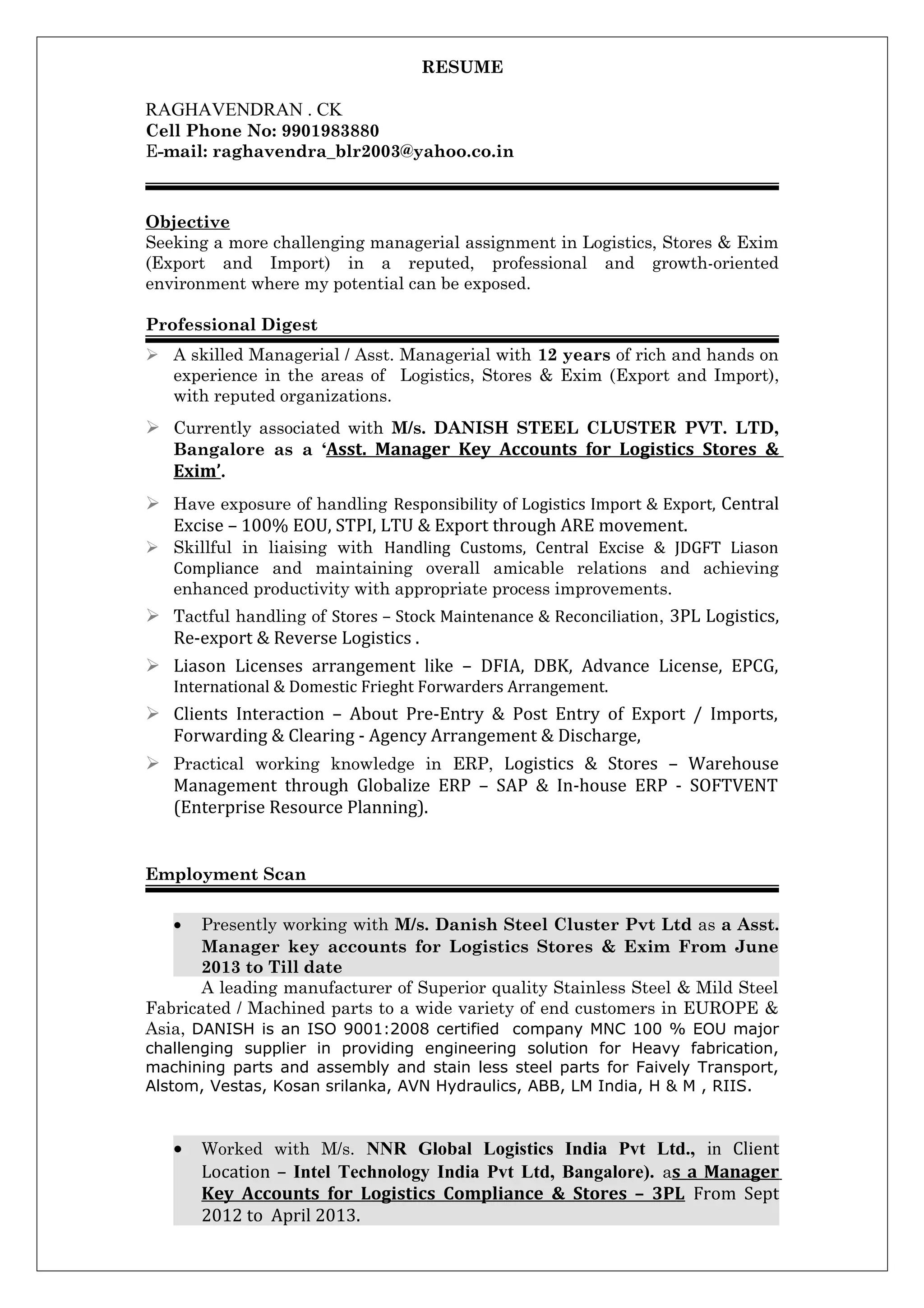 RAGHAVENDRA RESUME NEW | DOC