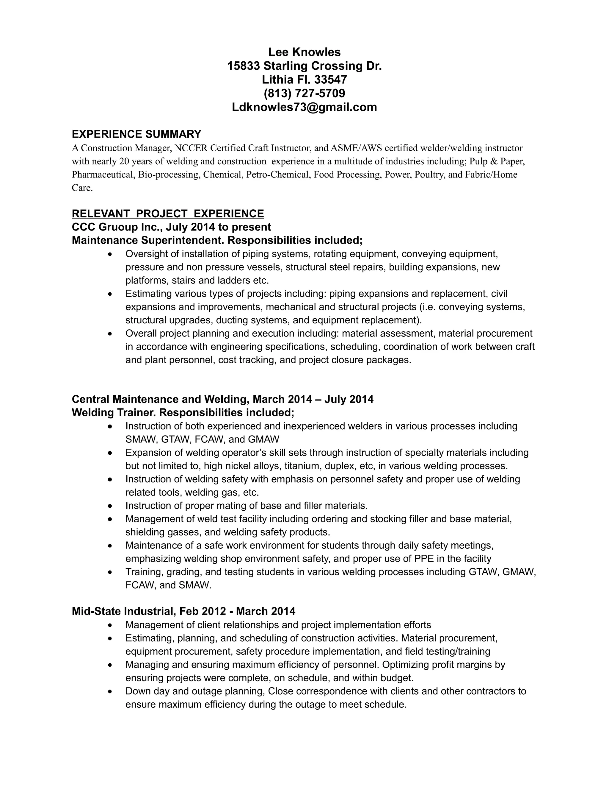 Lee Knowles - Resume | PDF