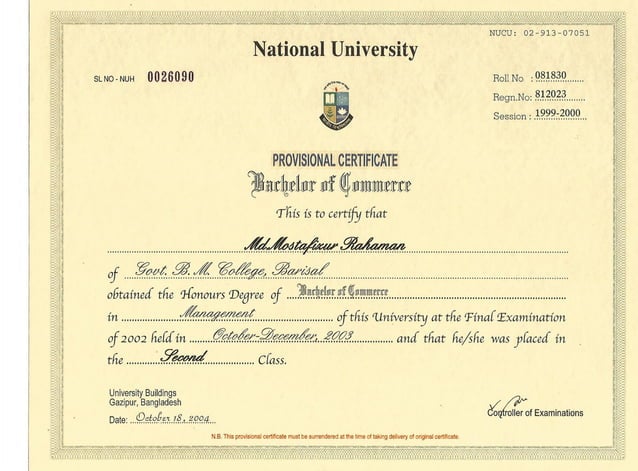 Certificate of Honours | PDF