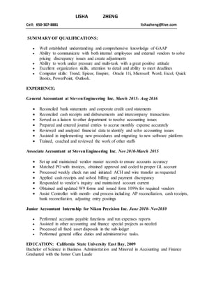 General Accountant Resume | DOCX | Business Accounting & Finance | Business
