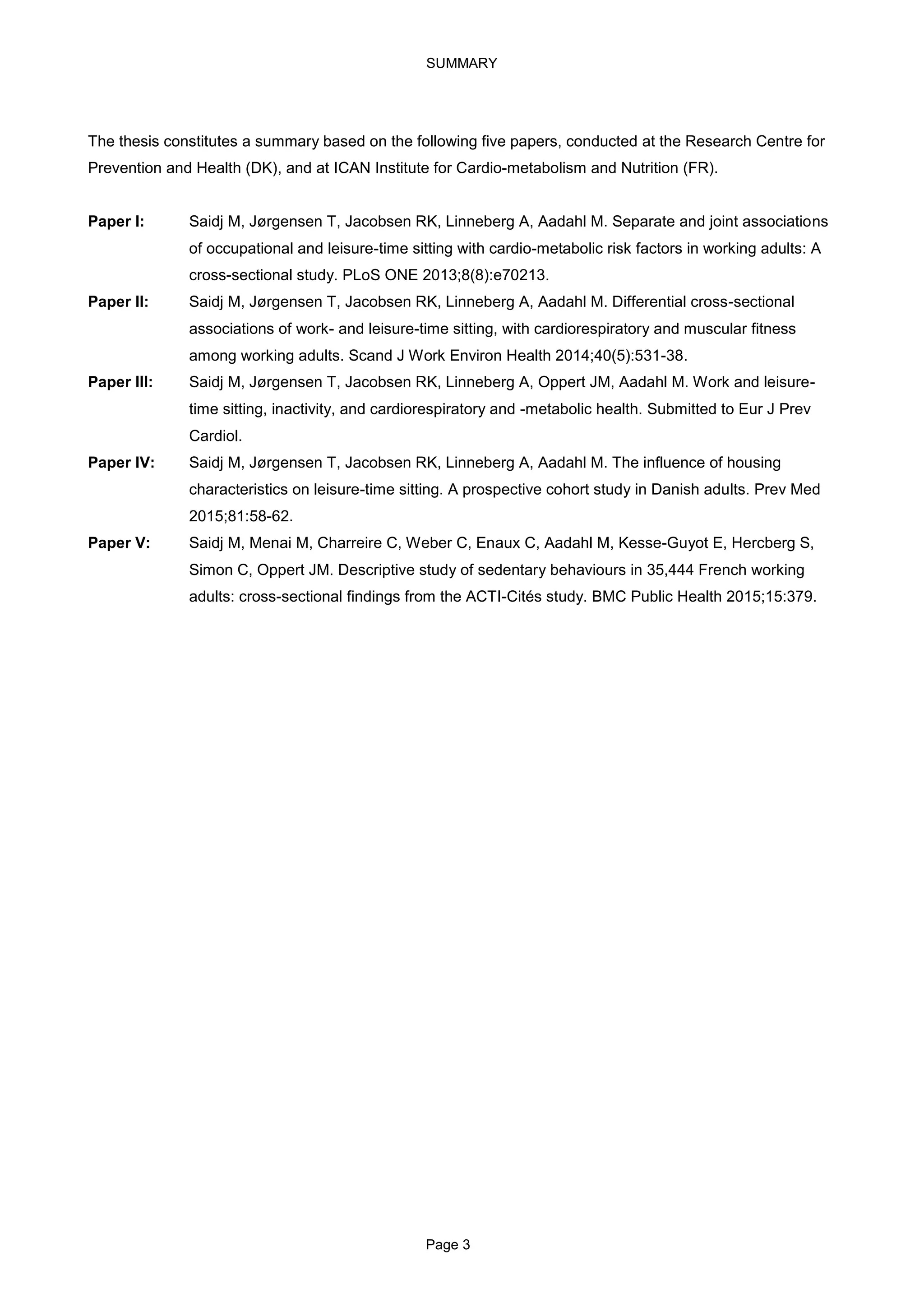 Thesis summary preface Madina Saidj | PDF