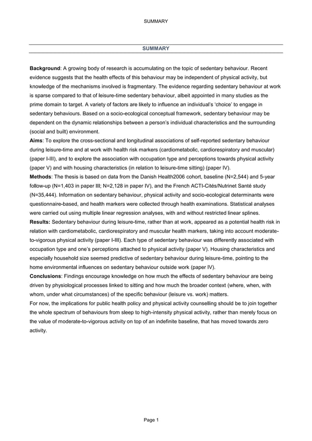 Thesis summary preface Madina Saidj | PDF