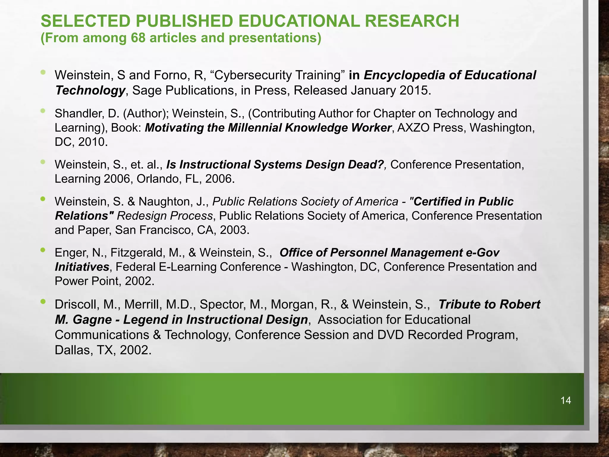 Stuart Weinstein - Principal Research Scientist - Kaizen Approach, Inc ...