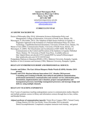 Muwanguzi_CV | PDF