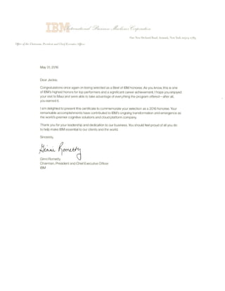 Best of IBM Congratulations Letter | PDF