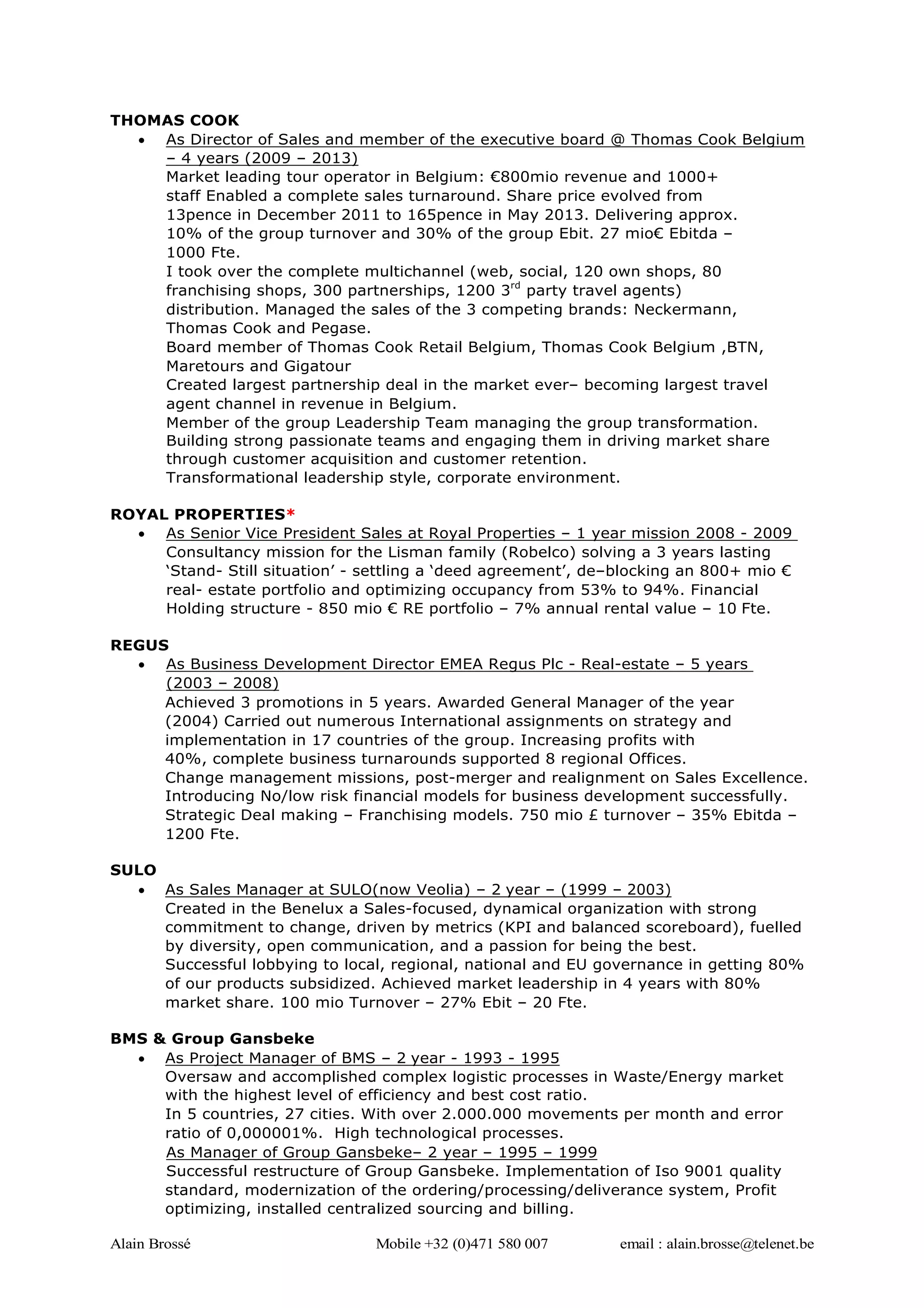 Alain Brosse - EXEC RES UK 012017 | PDF