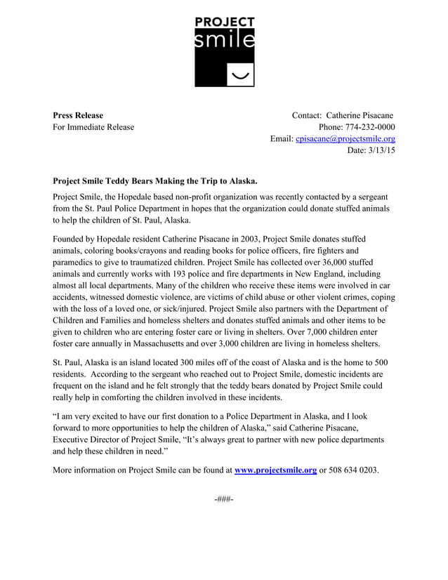 Project Smile Press release | PDF