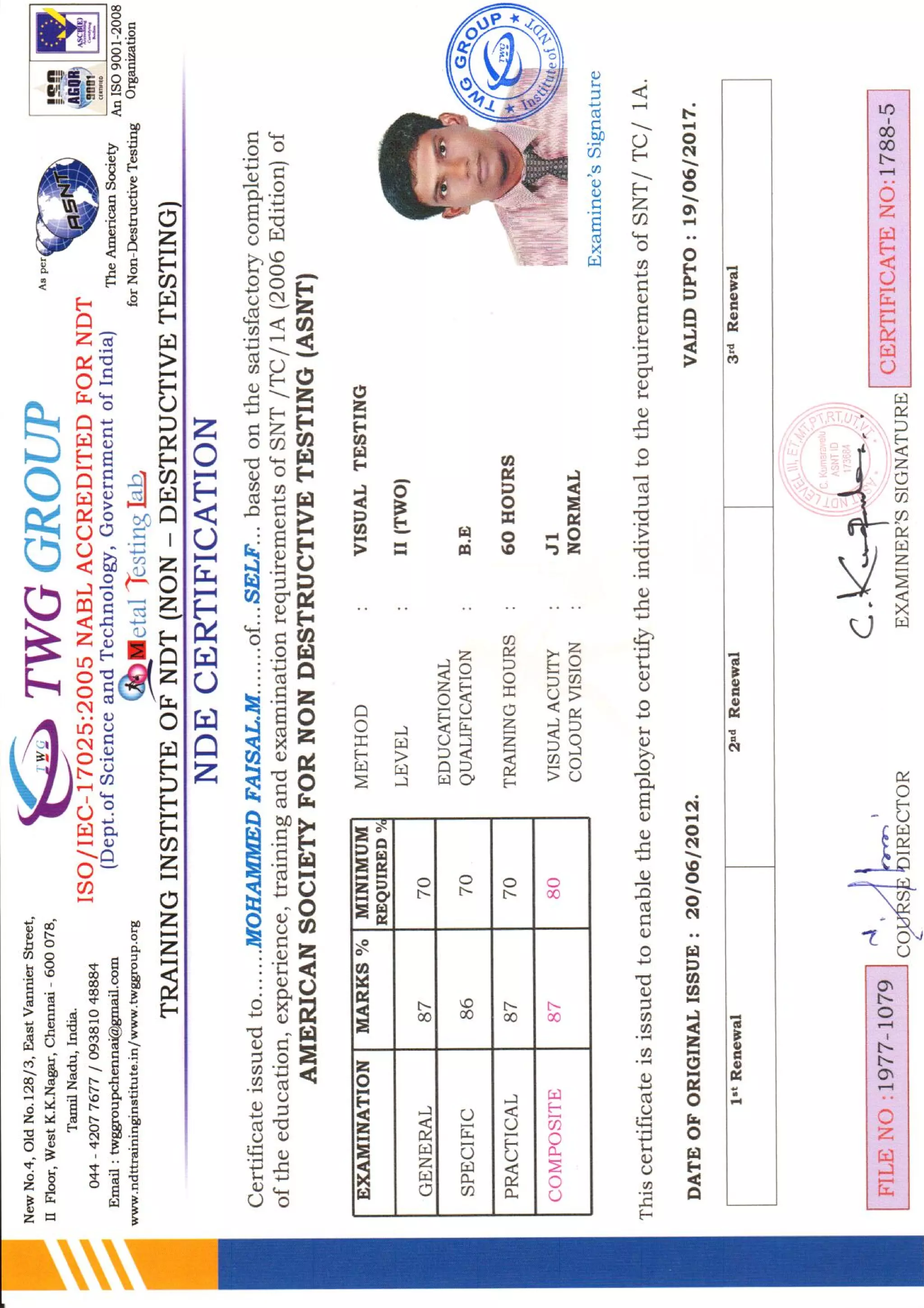 VT- Certificate | PDF