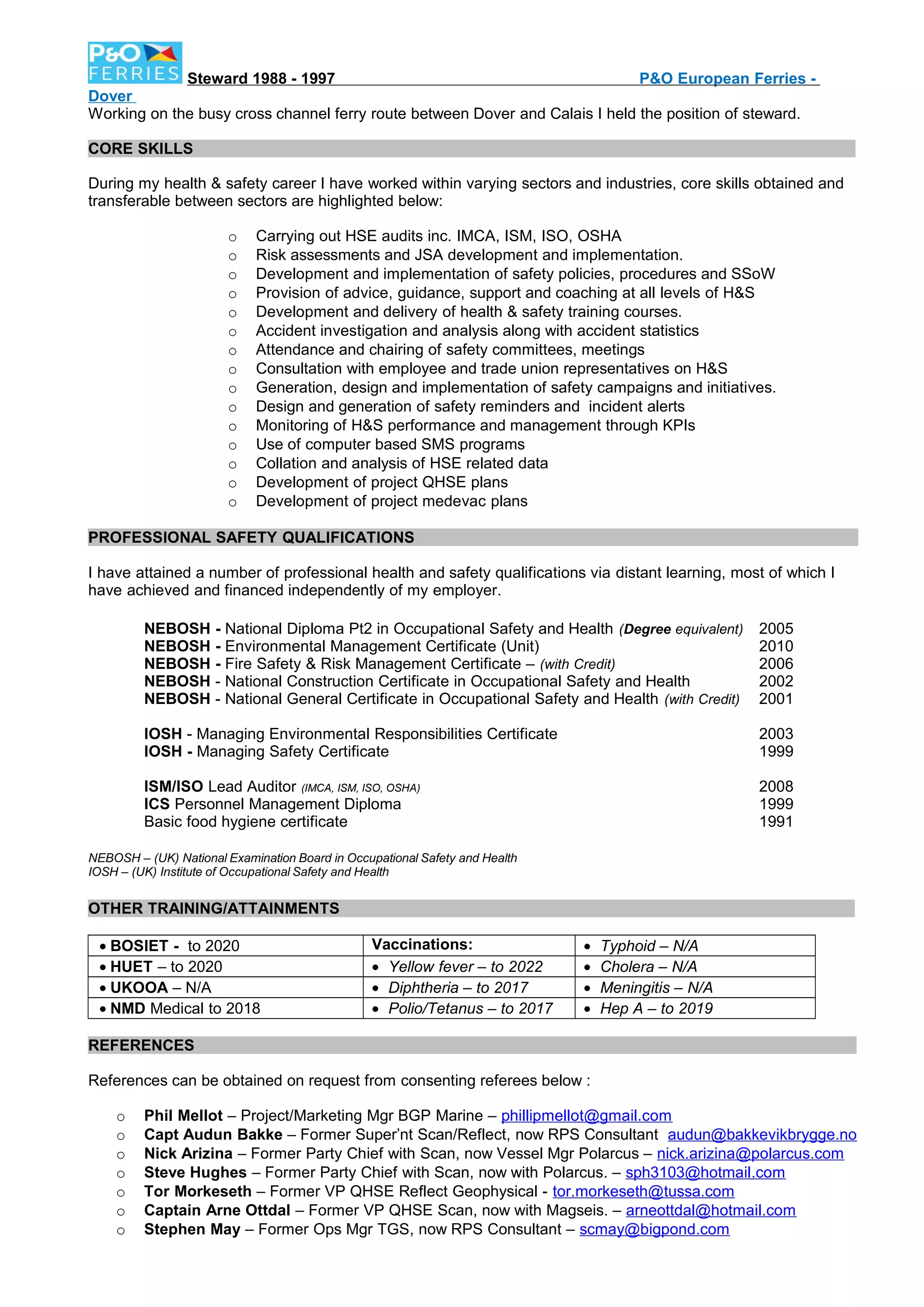 CV - John Gravenell2016 | DOC
