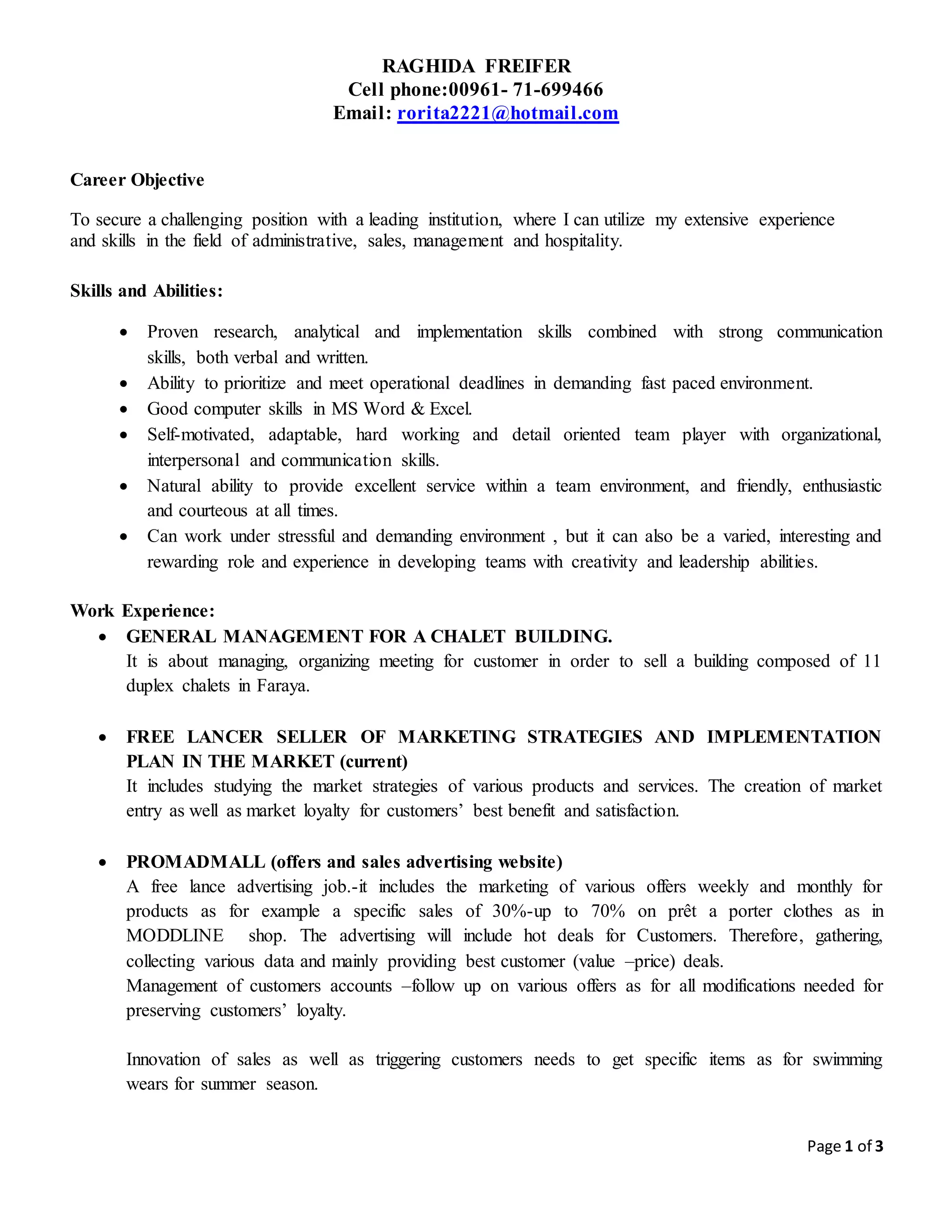 raghida CV 27-3-2015 | DOCX