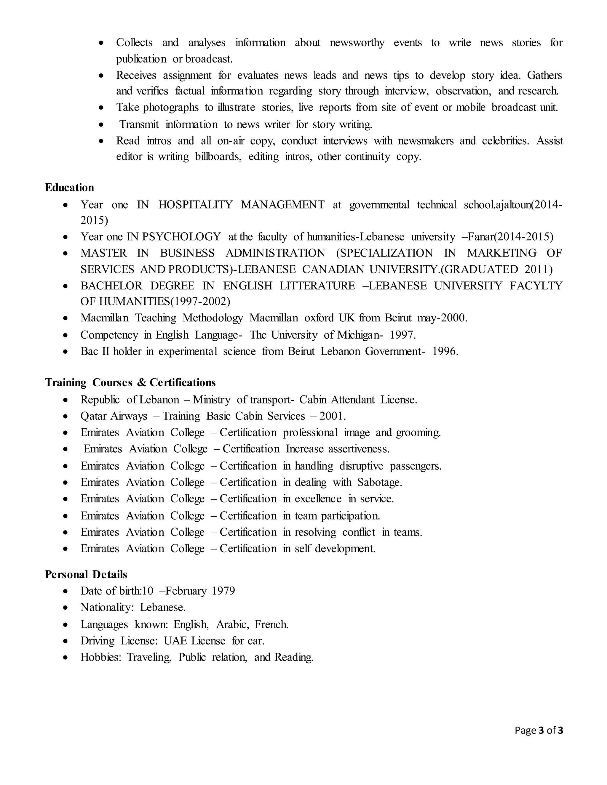 raghida CV 27-3-2015 | DOCX