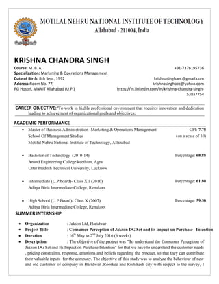 KRISHNA CHANDRA SINGH CV icici | PDF