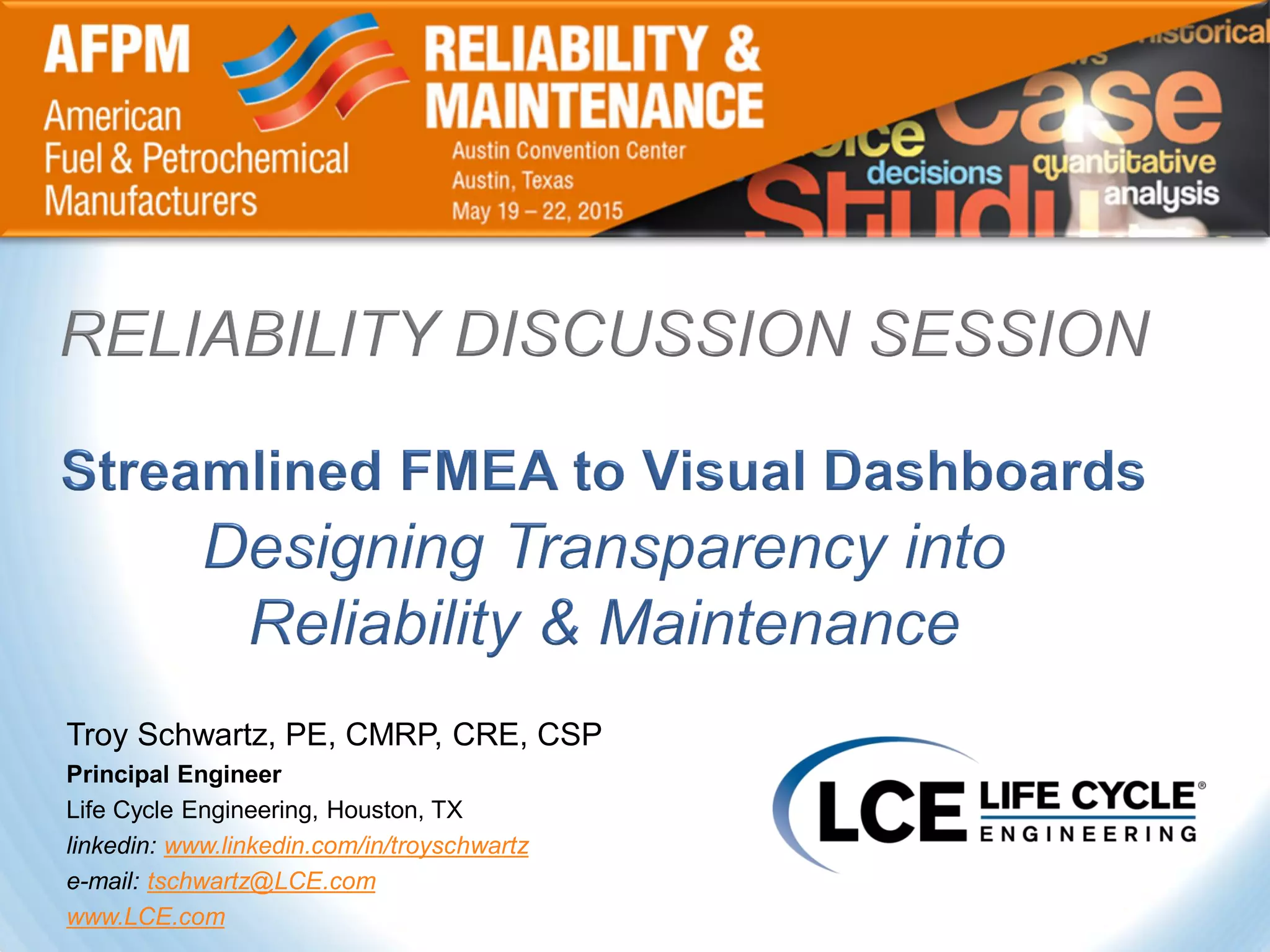Streamlined FMEA to Visual Dashboards: Building Transparency into ...