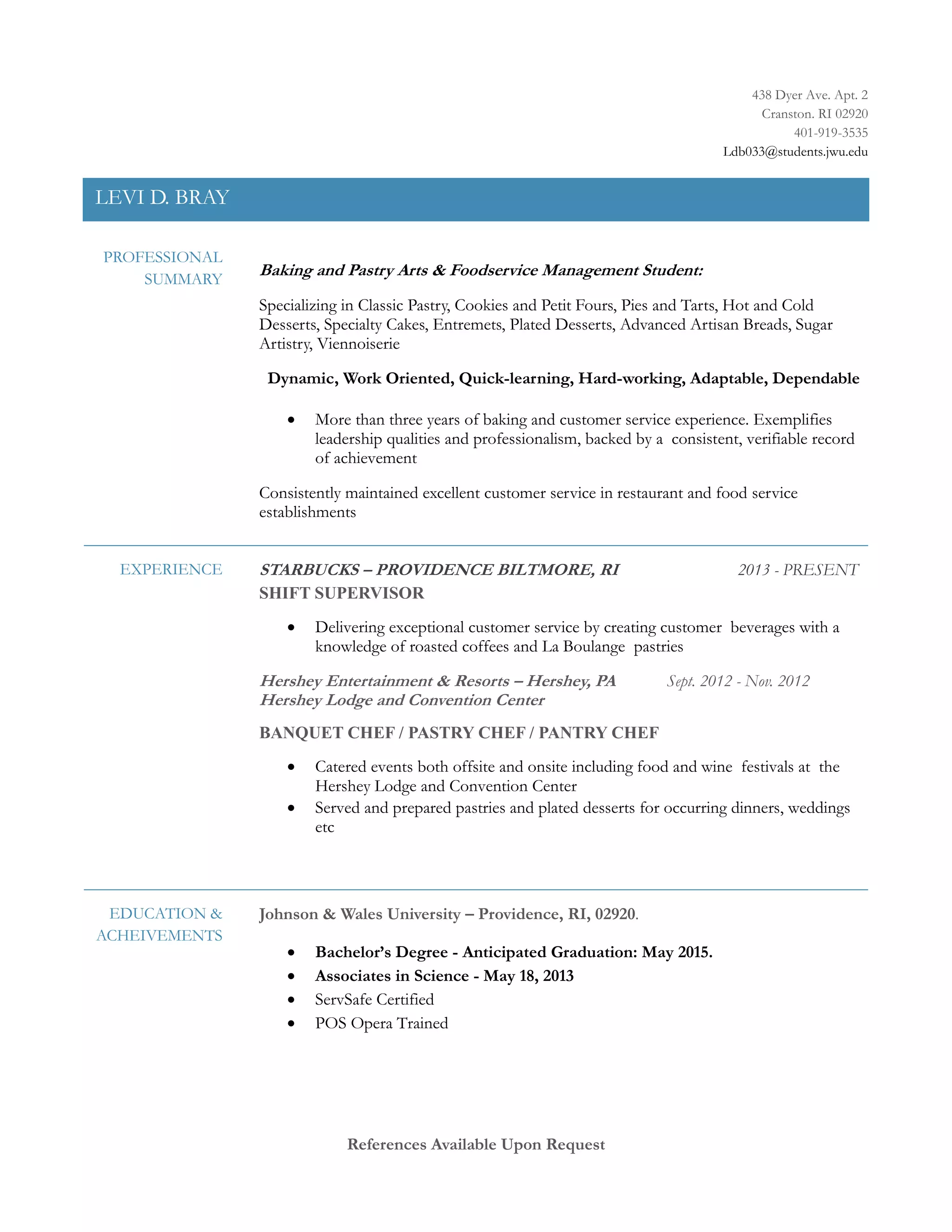 Levi D. Bray Resume | PDF