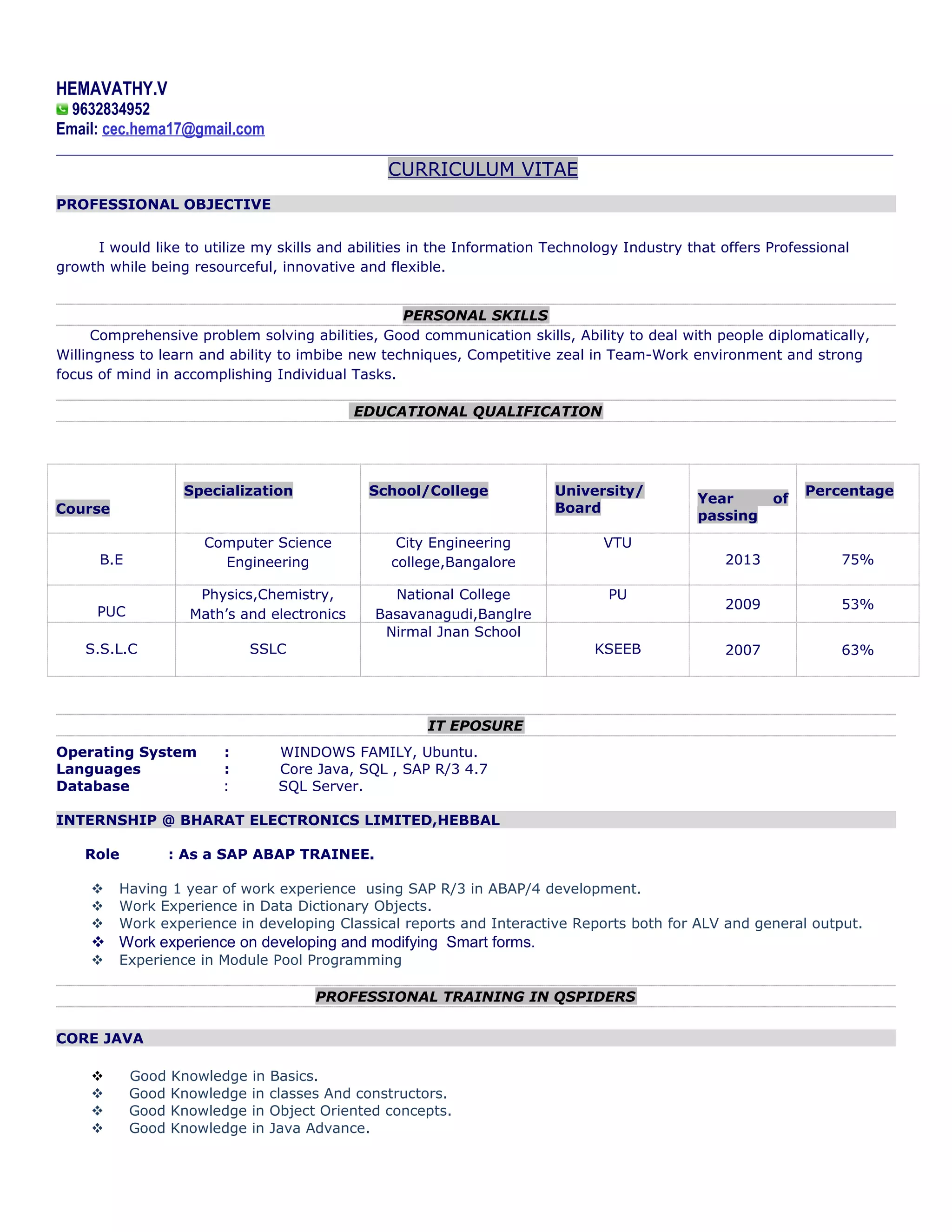 Hema Resume | DOC