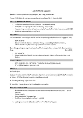 CV_akshay | DOCX | Operating Systems | Computer Software and Applications