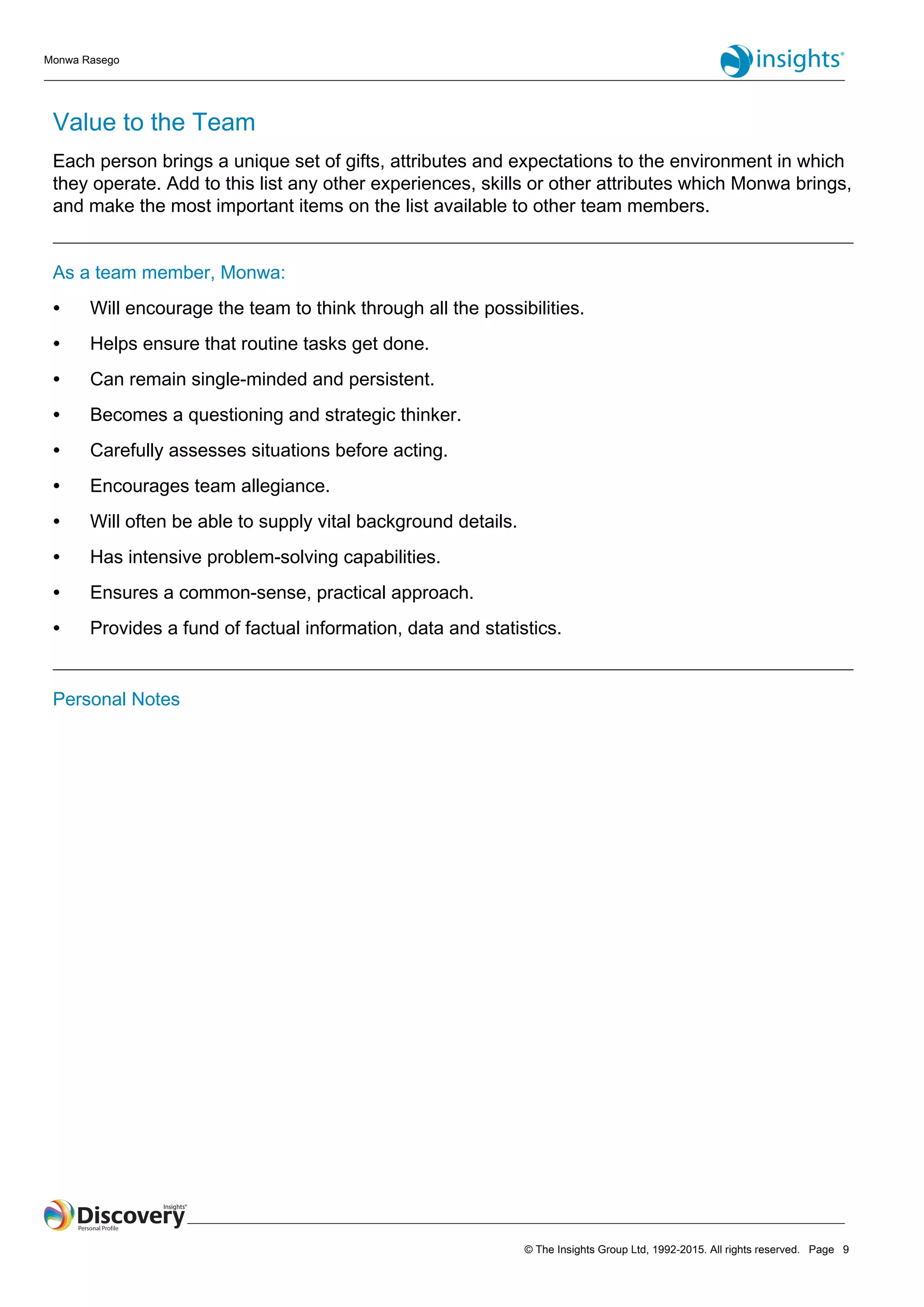 MonwaRasego - 153 Creative Observing Coordinator (Accommodating) | PDF