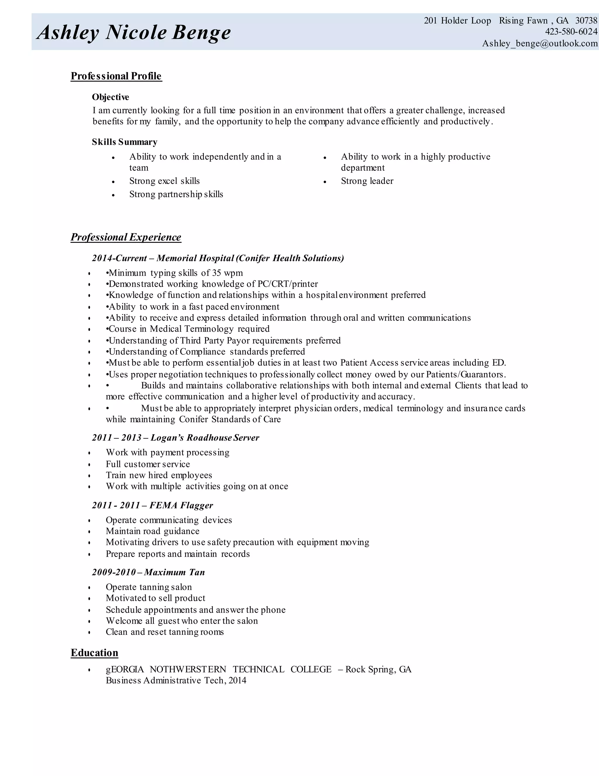 Resume - Ashley Benge | DOCX