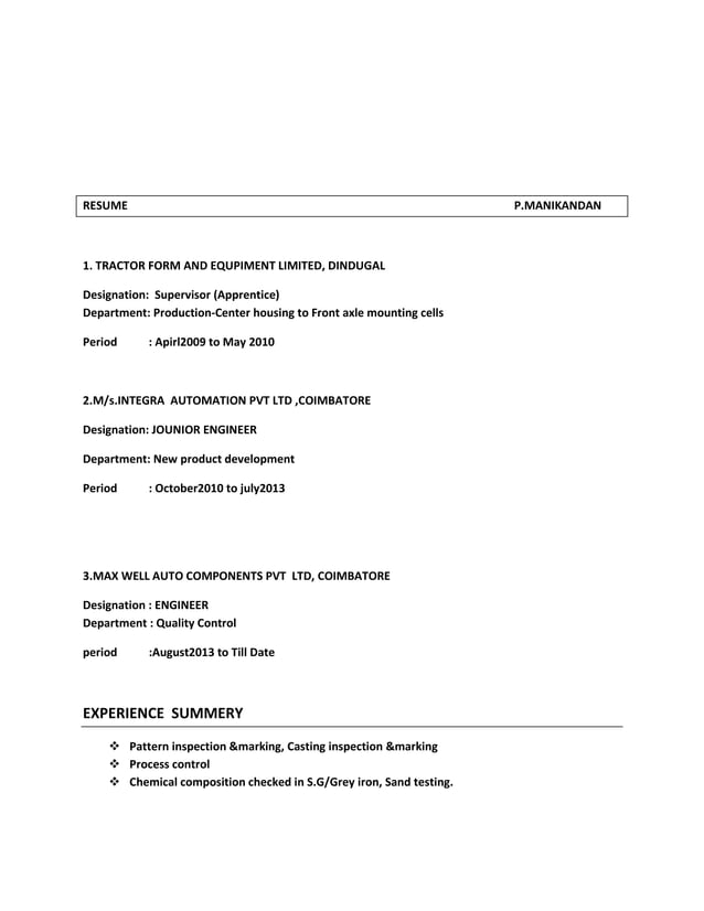 New resume mani | PDF | Free Download