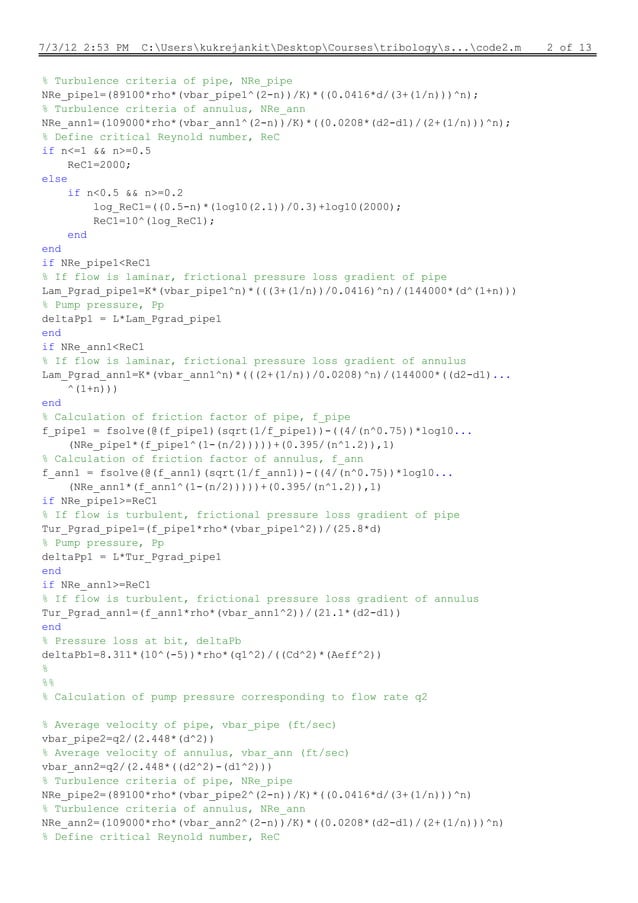 Surge Swab pressure code | PDF