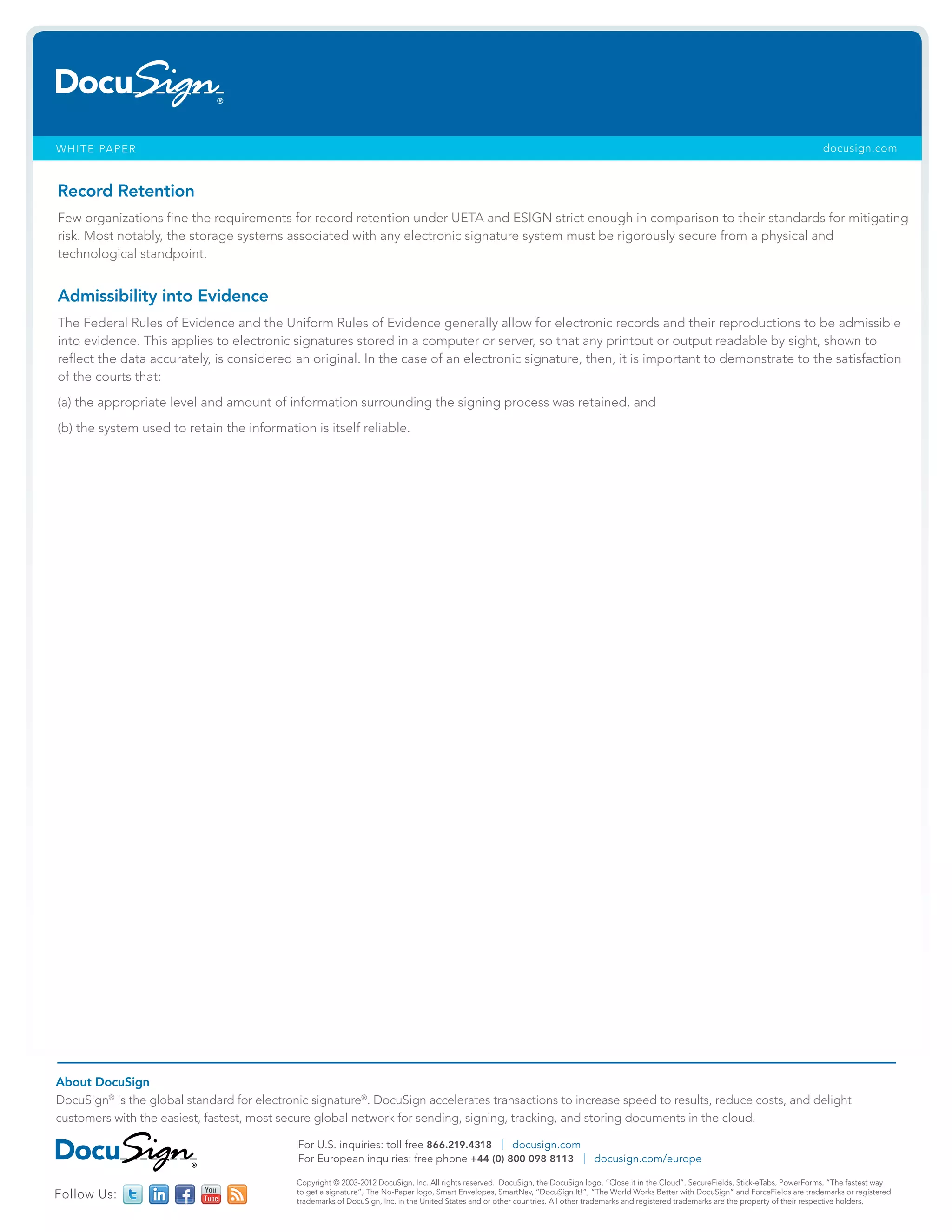 The Legality of Electronic Signatures | PDF