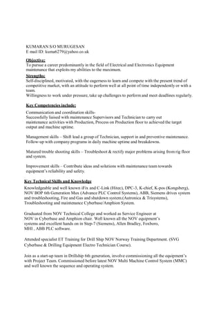 Kumaran Murugesan CV | PDF